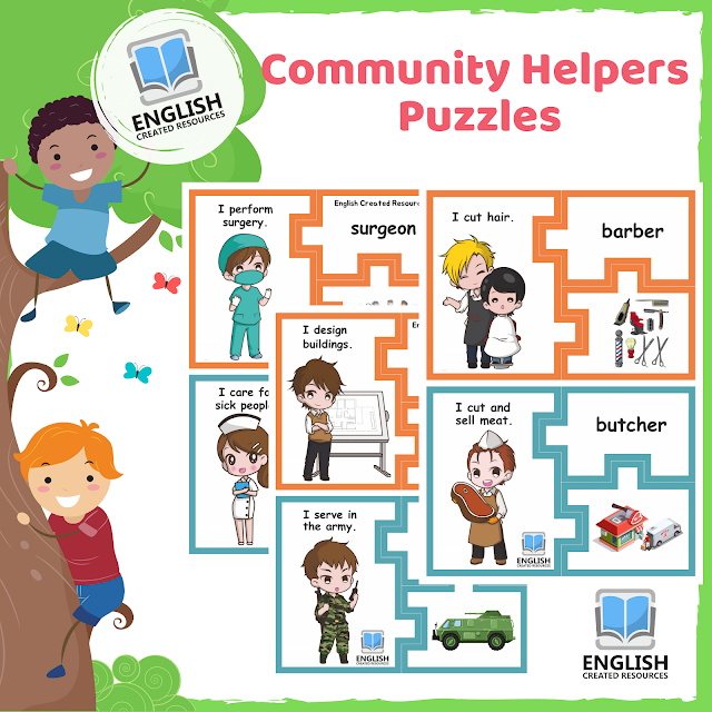 Community Helpers Puzzles – English Created Resources