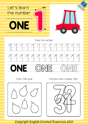 Numbers Activity Book – English Created Resources