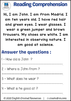English Comprehension Worksheets For Grade 4