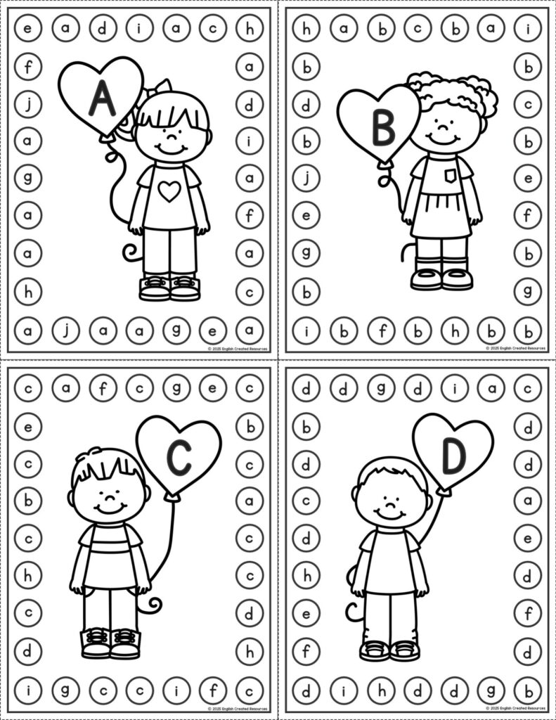 Valentines Letter Hole Punch Cards – English Created Resources