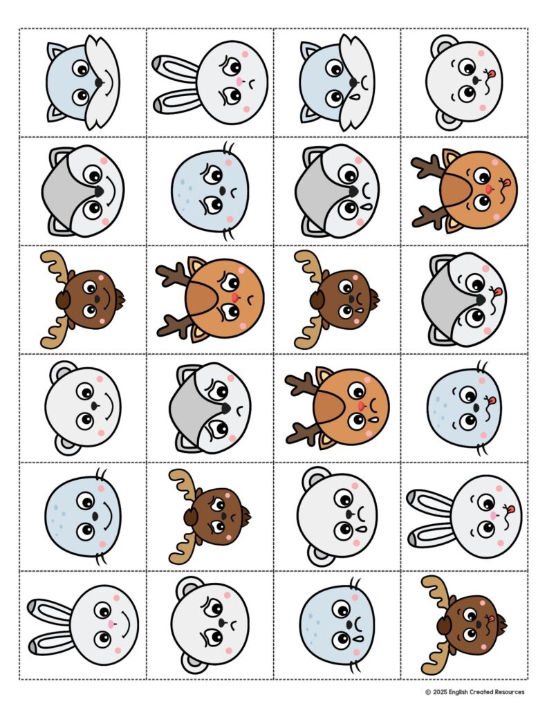 Winter Animals Emotion Sorting Mats – English Created Resources