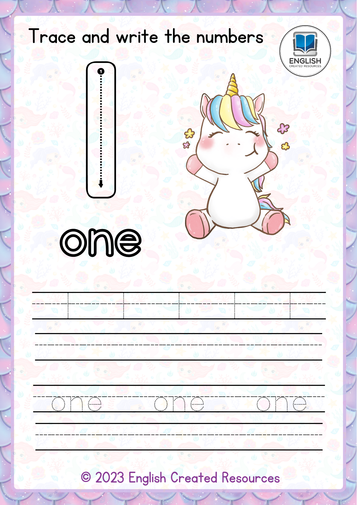 Unicorn Numbers – English Created Resources