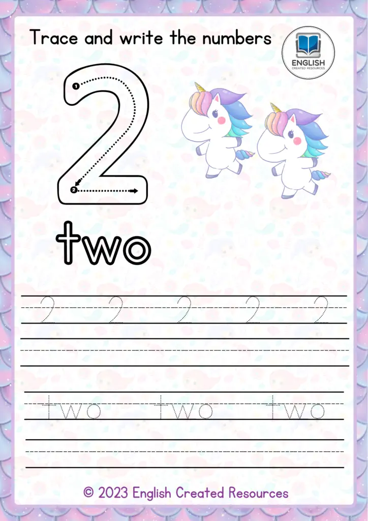 Unicorn Numbers – English Created Resources