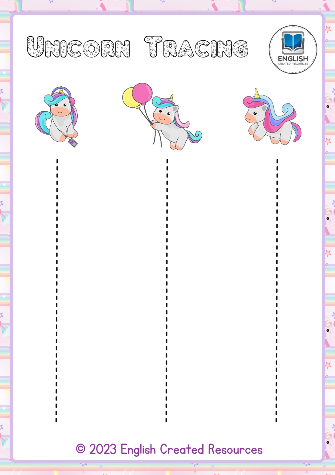 Unicorn Tracing – English Created Resources