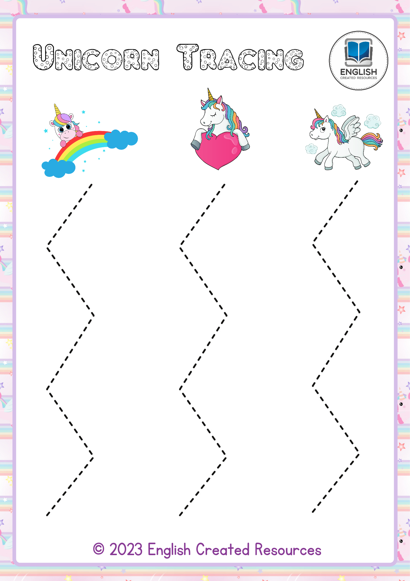 Unicorn Tracing – English Created Resources