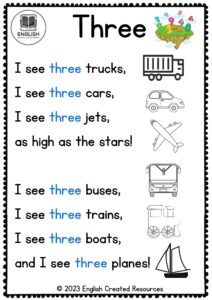 Number Word Poems – English Created Resources