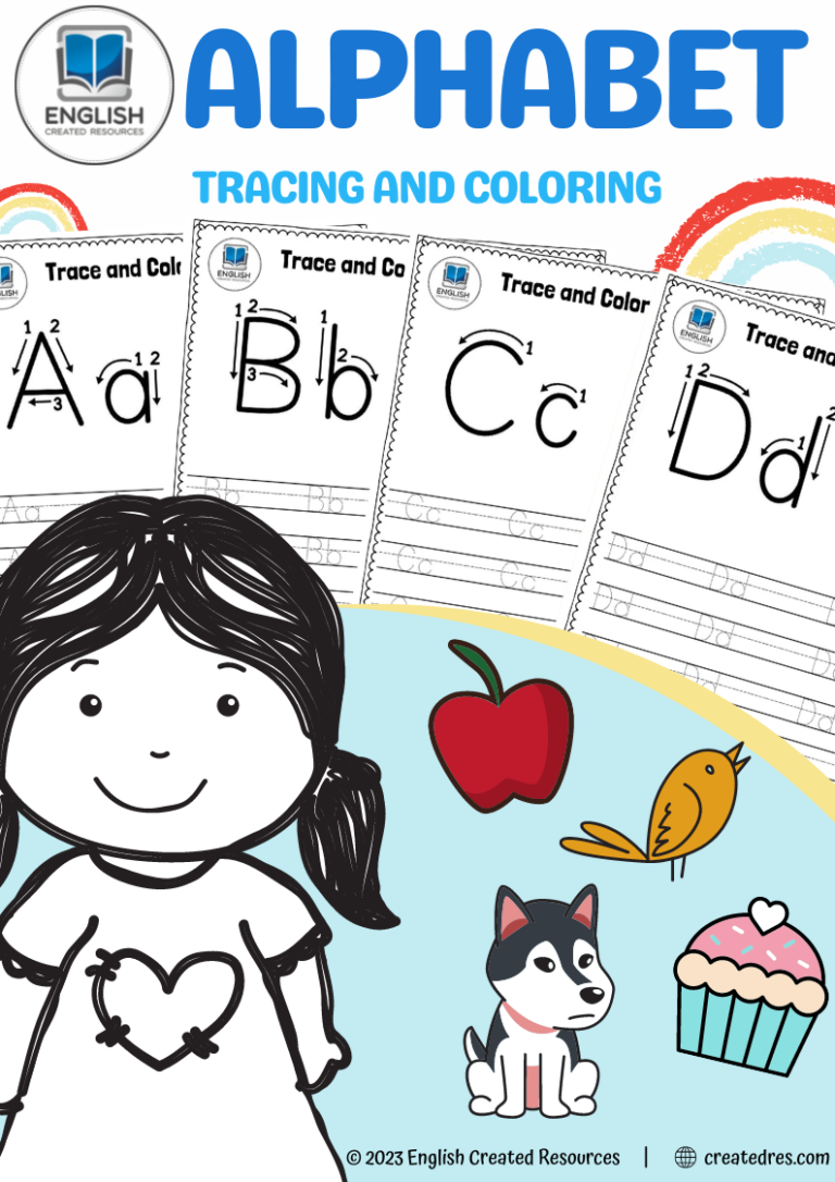 Alphabet Tracing and Coloring Worksheets – English Created Resources