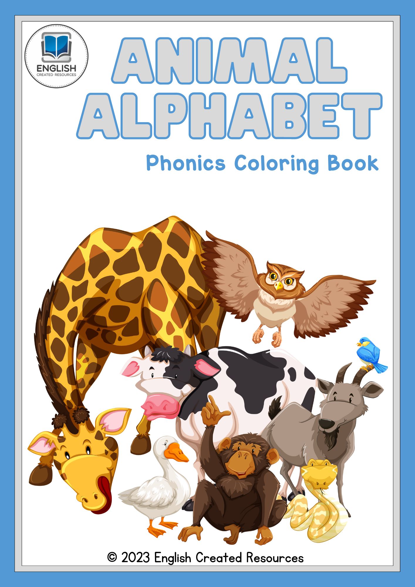 Animal Alphabet Phonics Coloring Book – English Created Resources