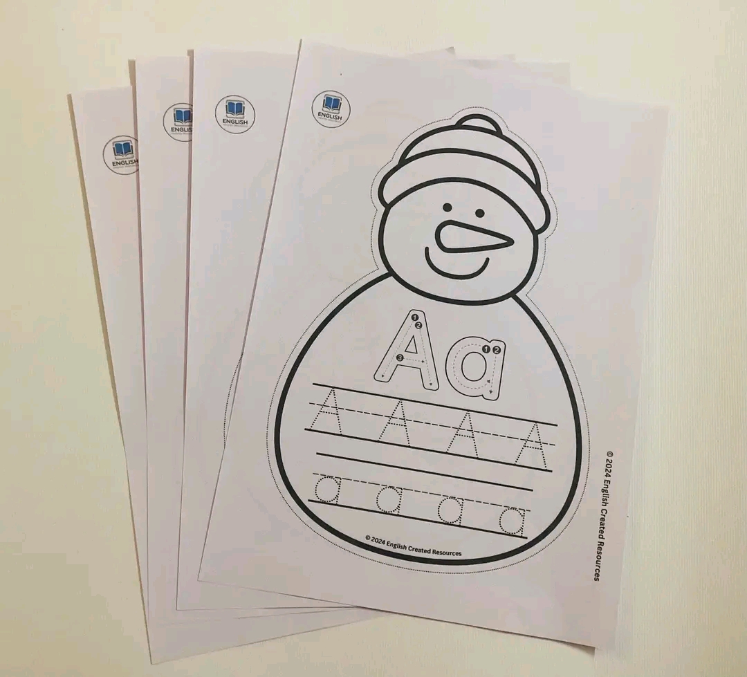 Snowman Letter Practice – English Created Resources