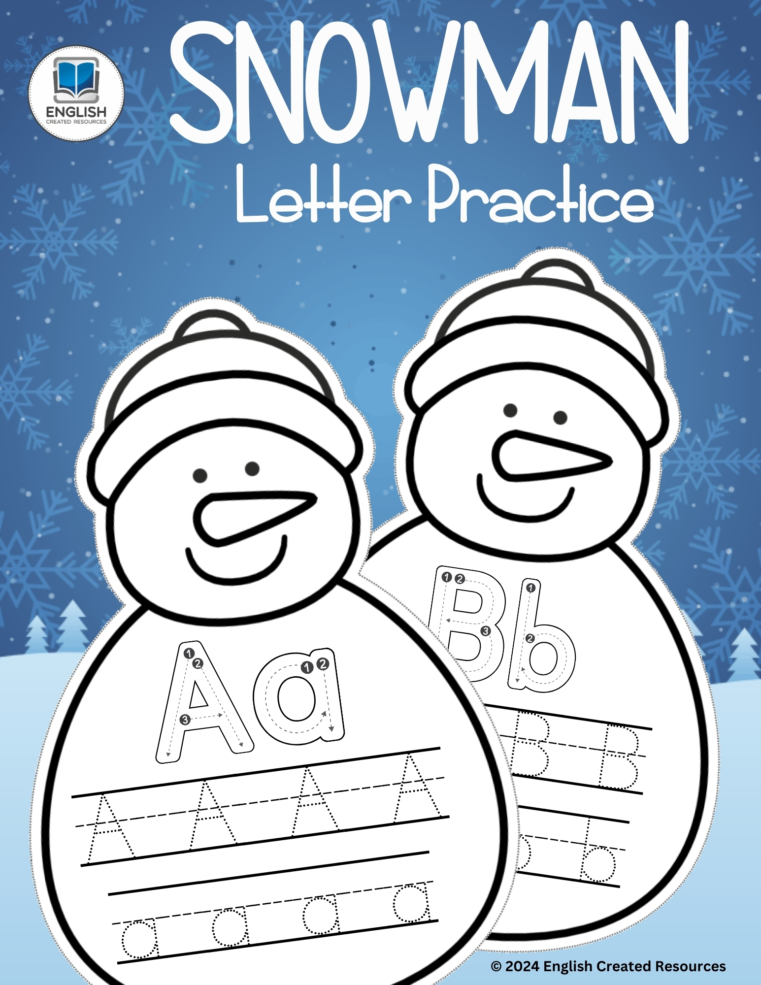 Snowman Letter Practice – English Created Resources