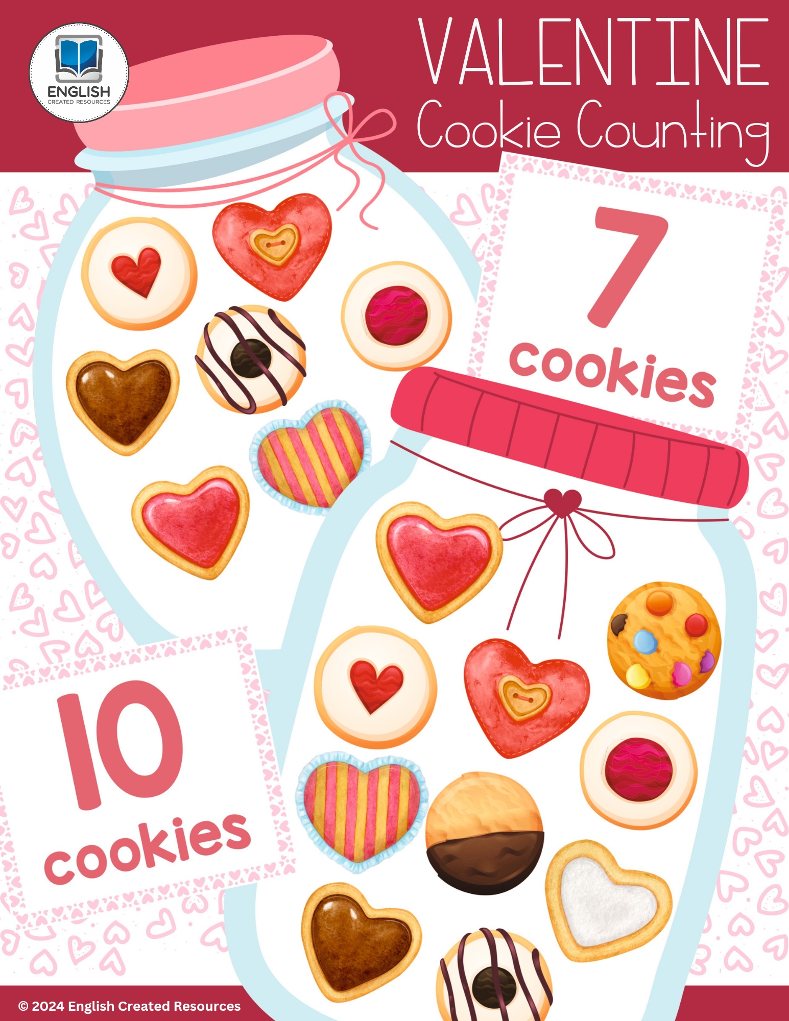 Valentine Cookie Counting – English Created Resources