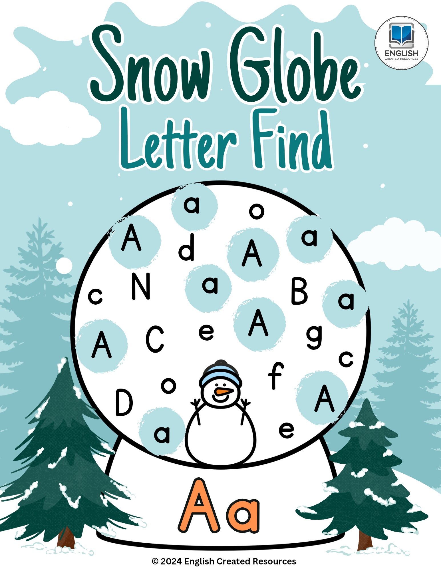 Snow Globe Letter Find – English Created Resources
