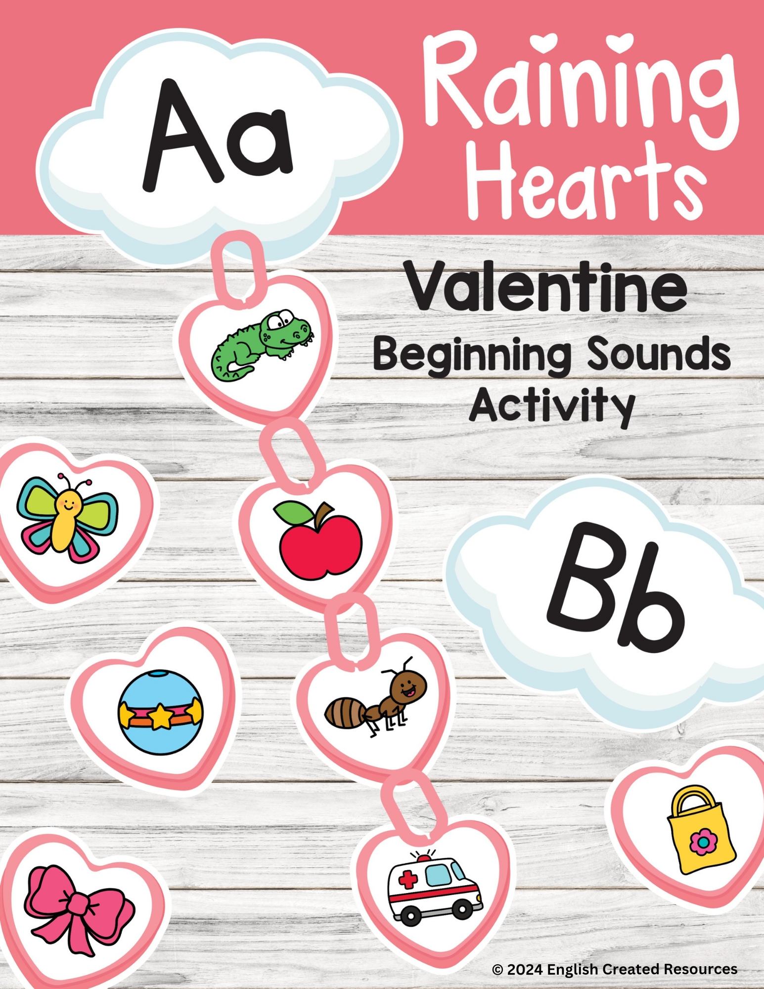 Valentine Raining Hearts – English Created Resources