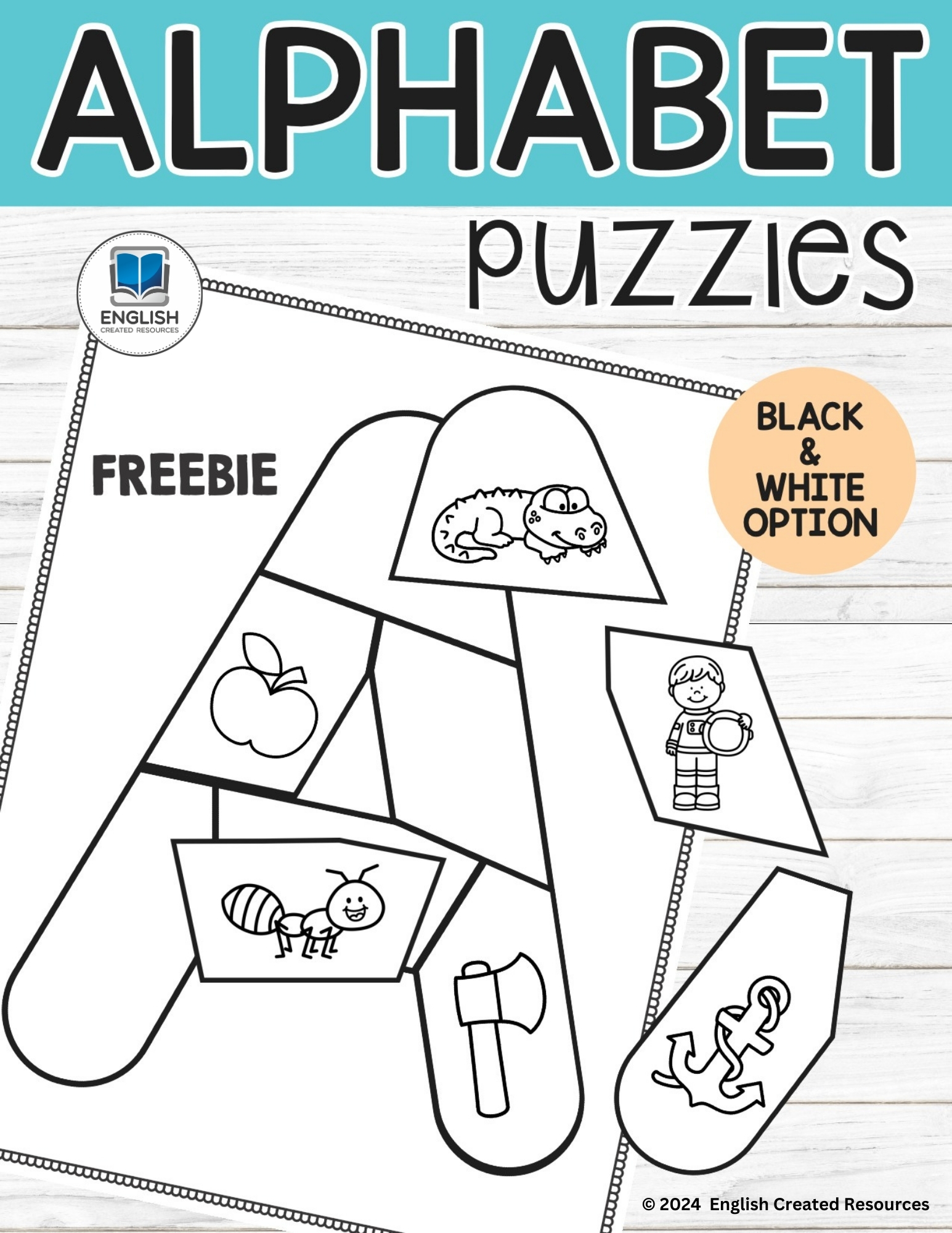 Alphabet Puzzles Black And White – English Created Resources