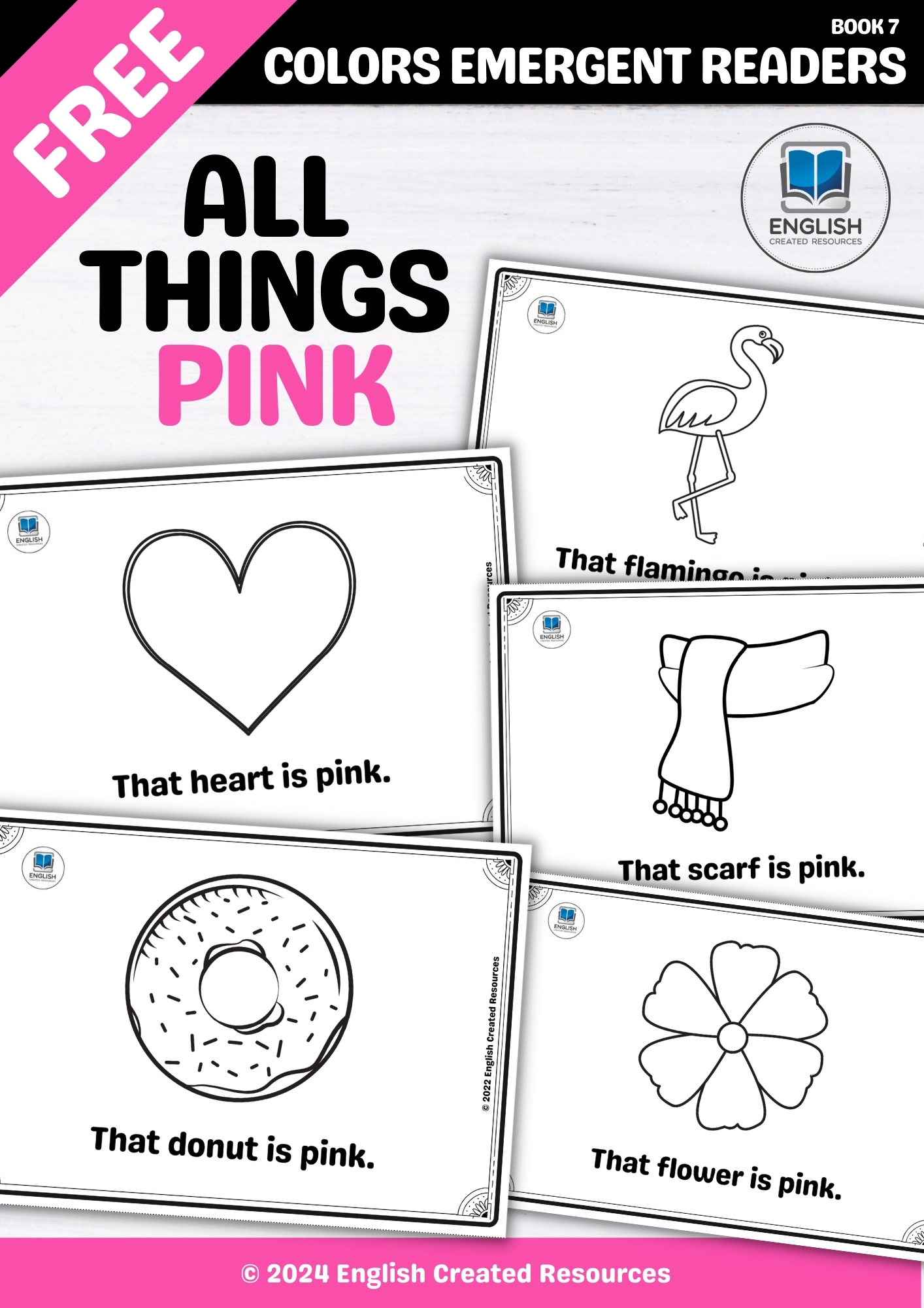 Pink Color Emergent Reader – English Created Resources