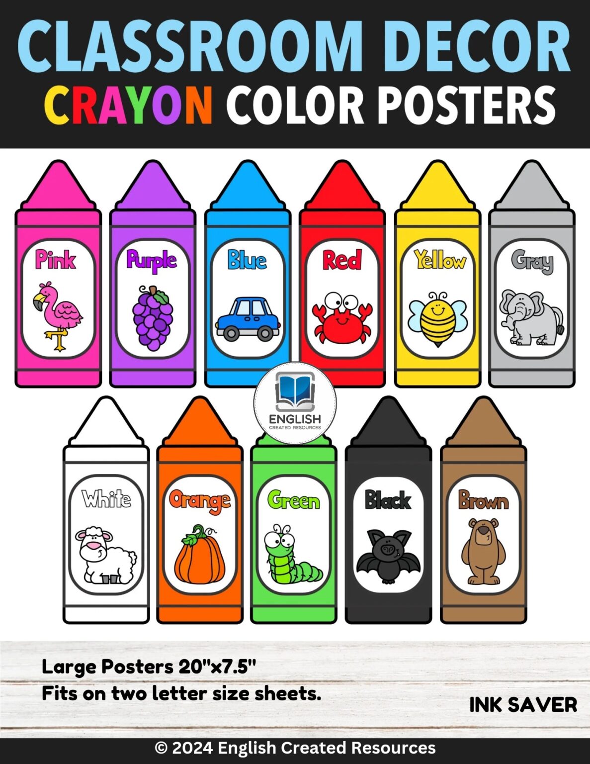 Classroom Decor Crayon Color Posters – English Created Resources