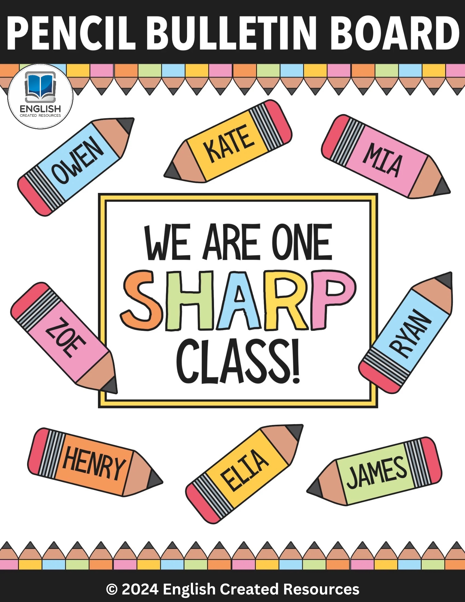 Pencil Bulletin Board – English Created Resources