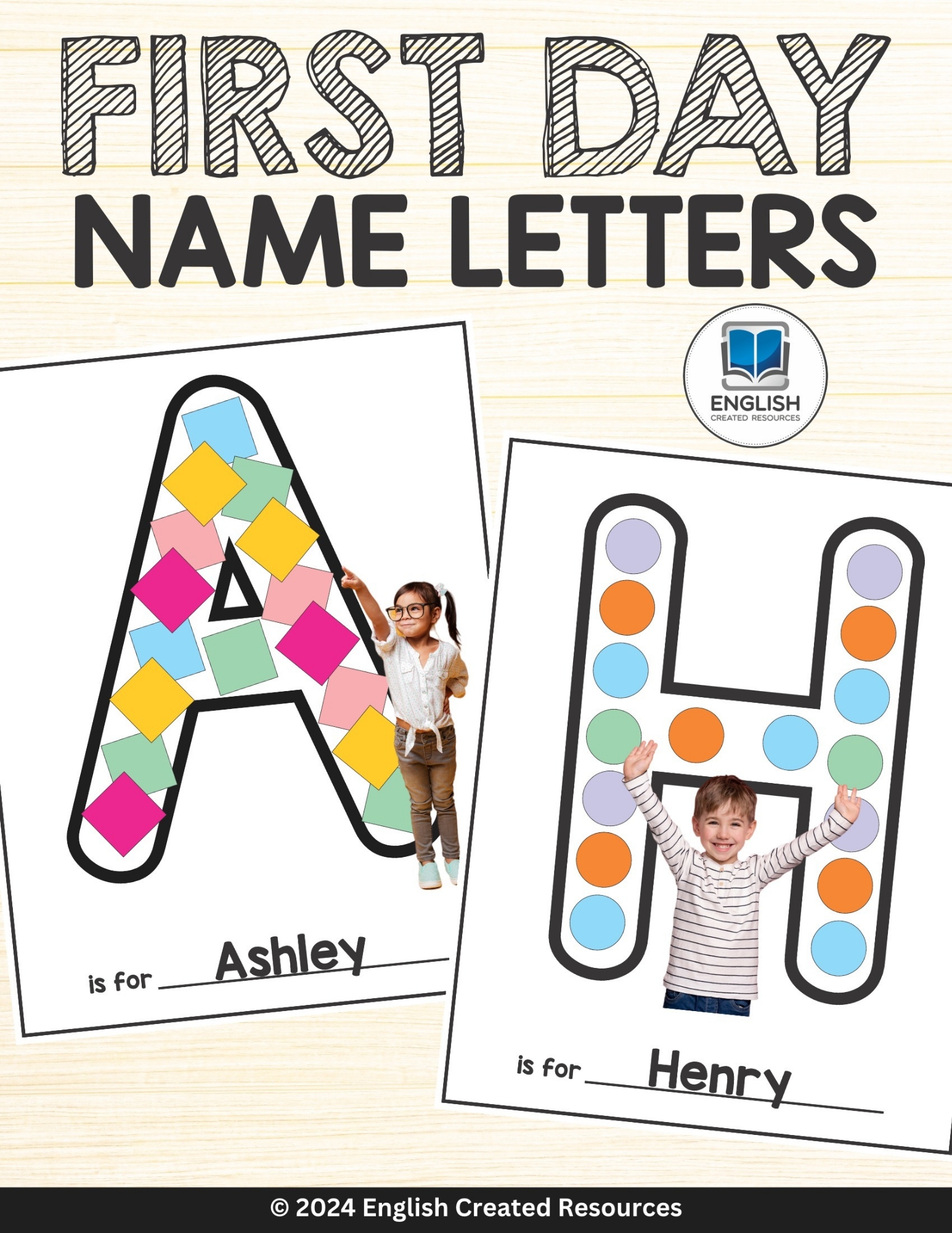 First Day Name Letters – English Created Resources