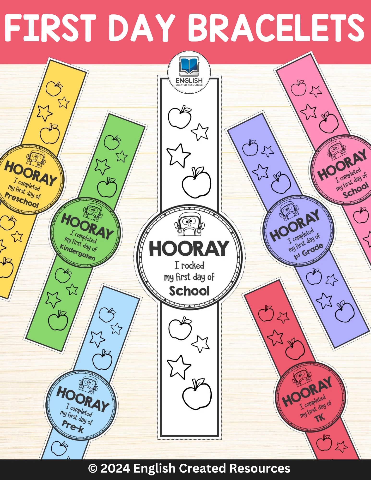 First Day of School Bracelets – English Created Resources