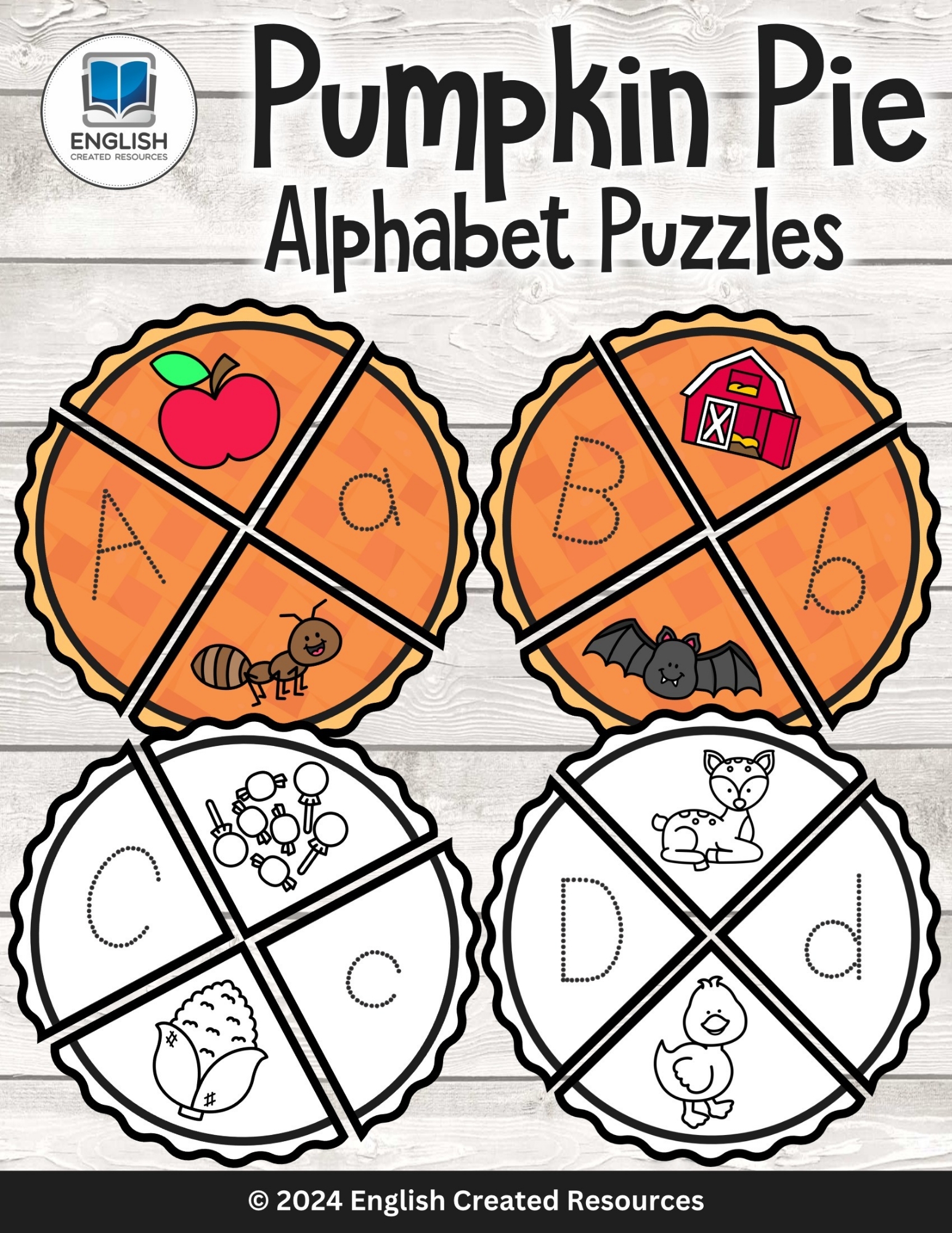 Pumpkin Pie Alphabet Puzzles – English Created Resources