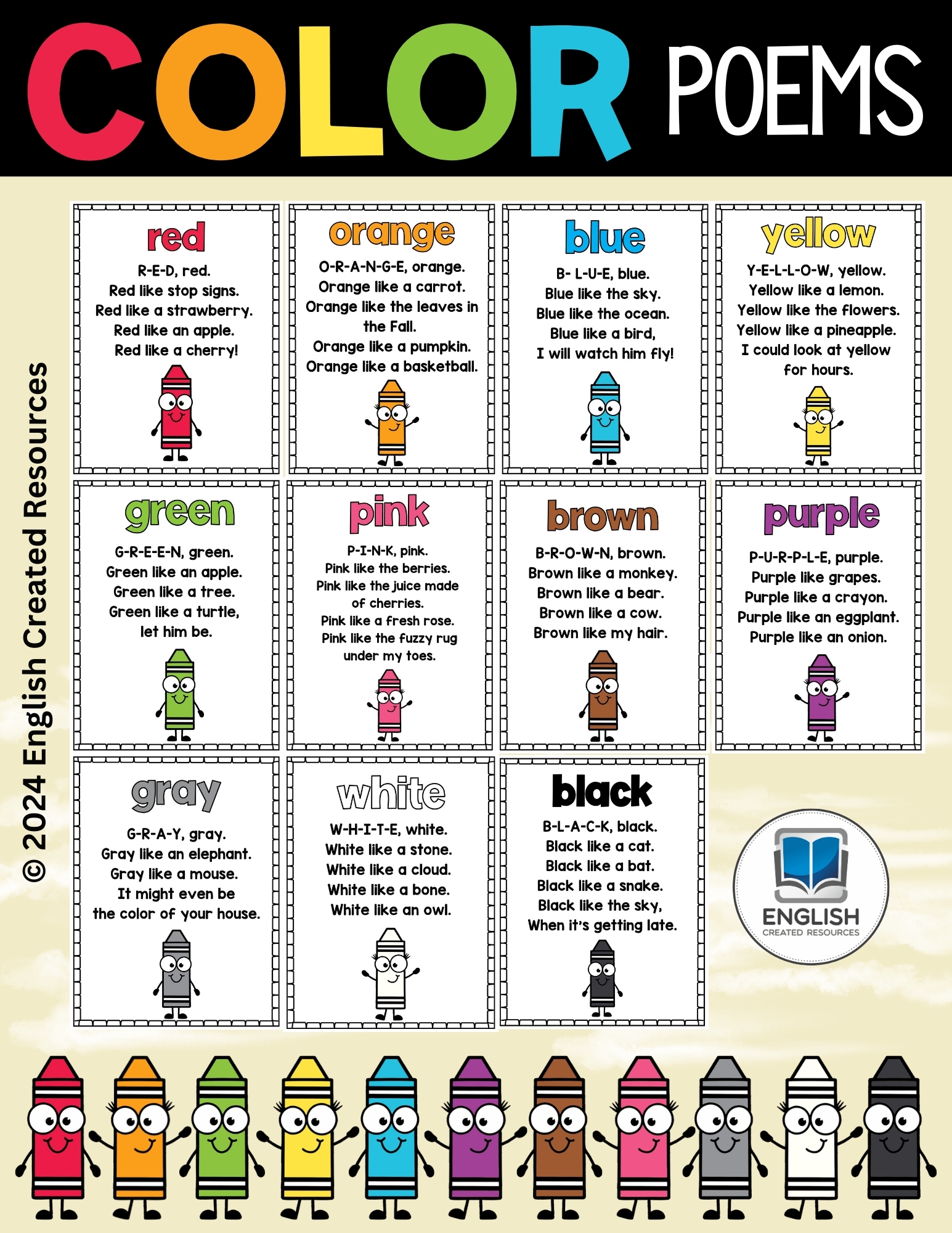 Color Poems – English Created Resources