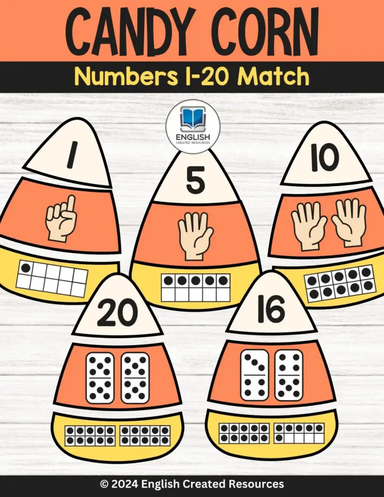 Candy Corn Numbers 1-20 Match – English Created Resources