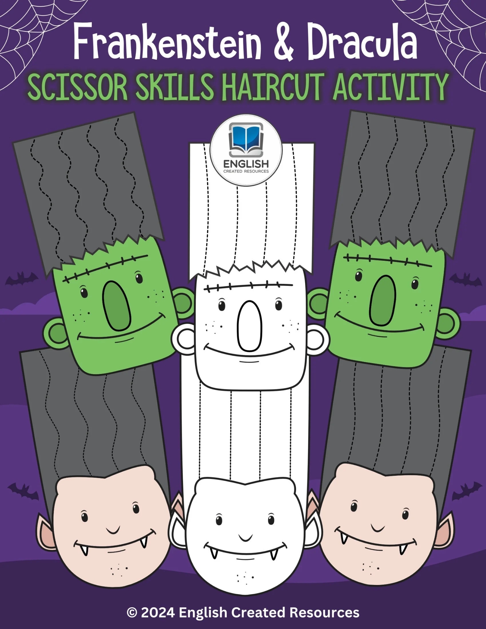Frankenstein & Dracula Scissor Skills – English Created Resources