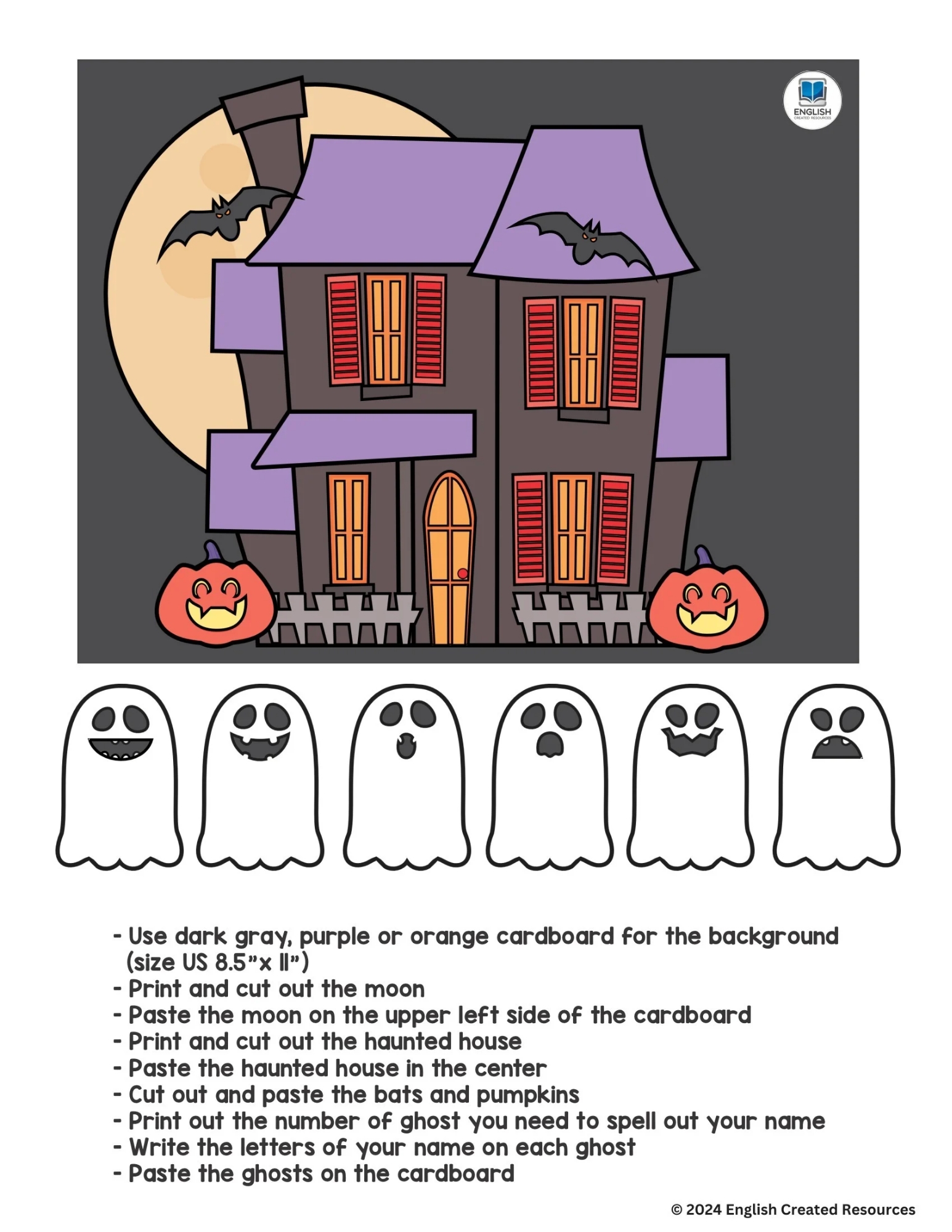 Haunted House Name Craft – English Created Resources