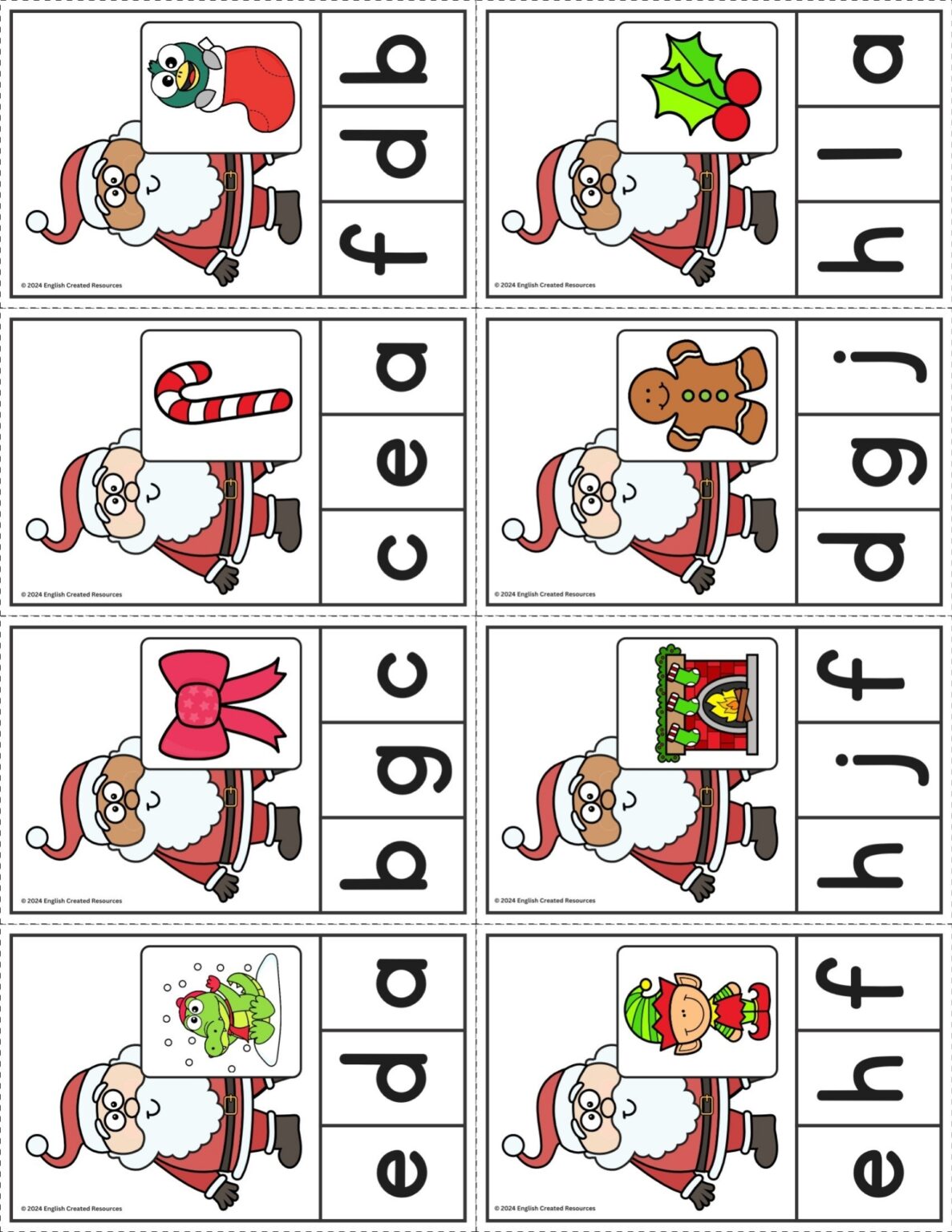 Christmas Santa Sound Clip Cards – English Created Resources