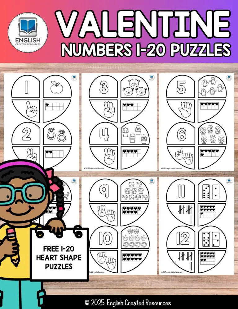 Valentine Number Puzzles – English Created Resources