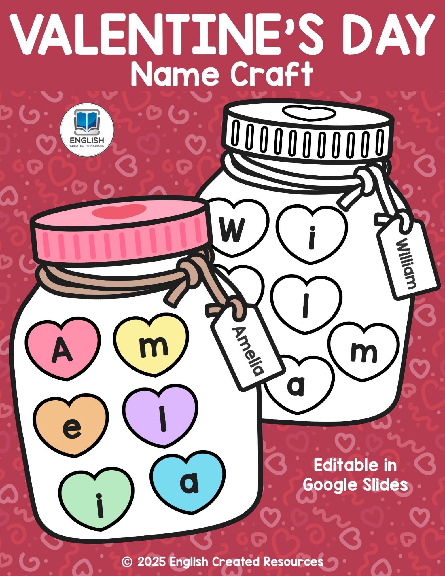 Valentine’s Day Name Craft – English Created Resources