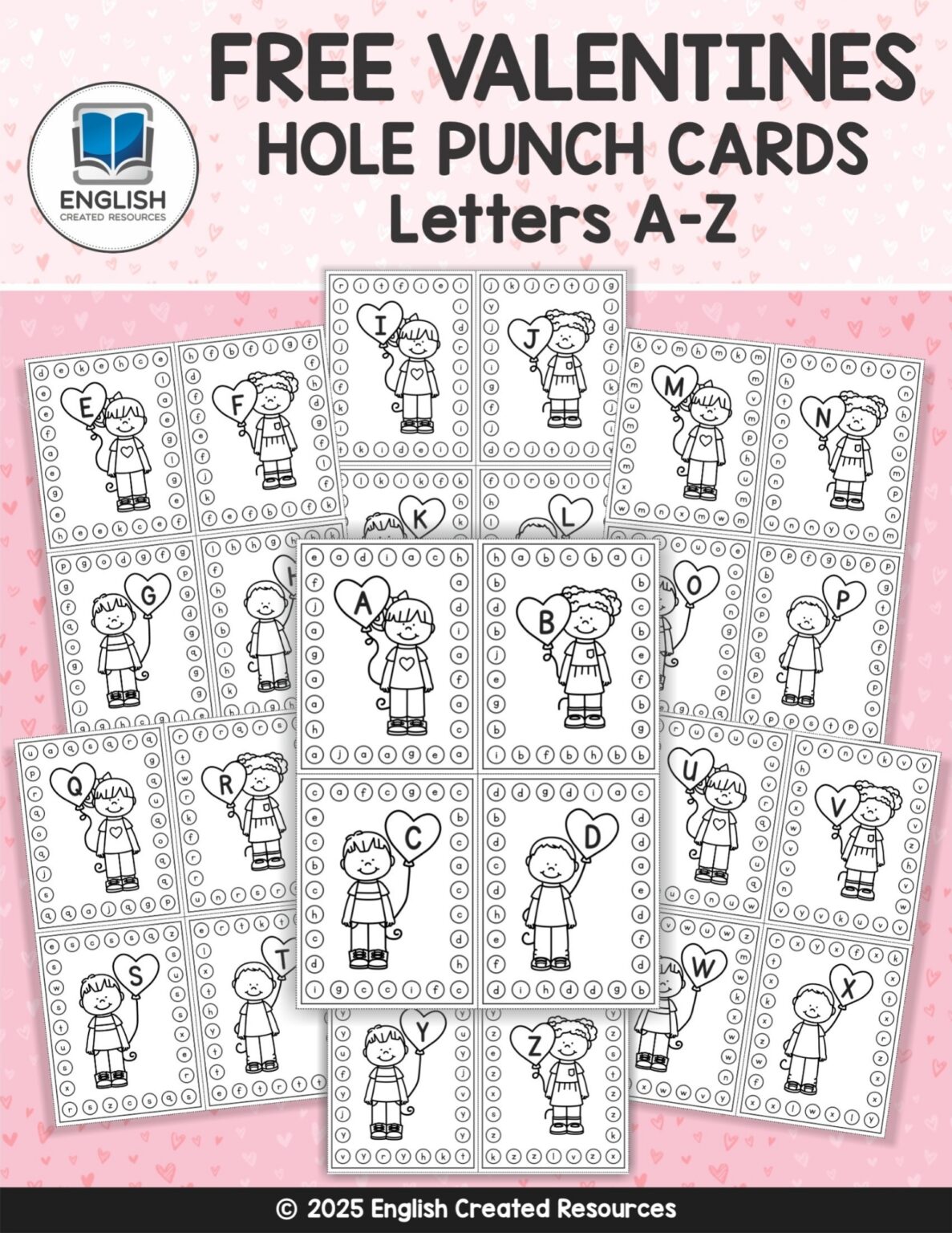 Valentines Letter Hole Punch Cards – English Created Resources