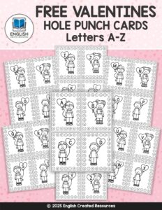 Valentines Letter Hole Punch Cards – English Created Resources