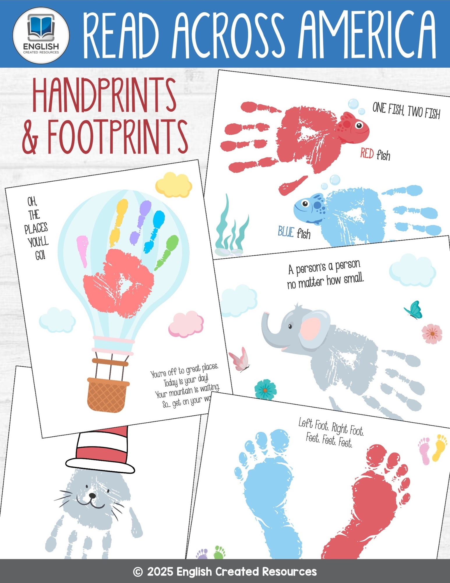 Read Across America Handprints and Footprints – English Created Resources