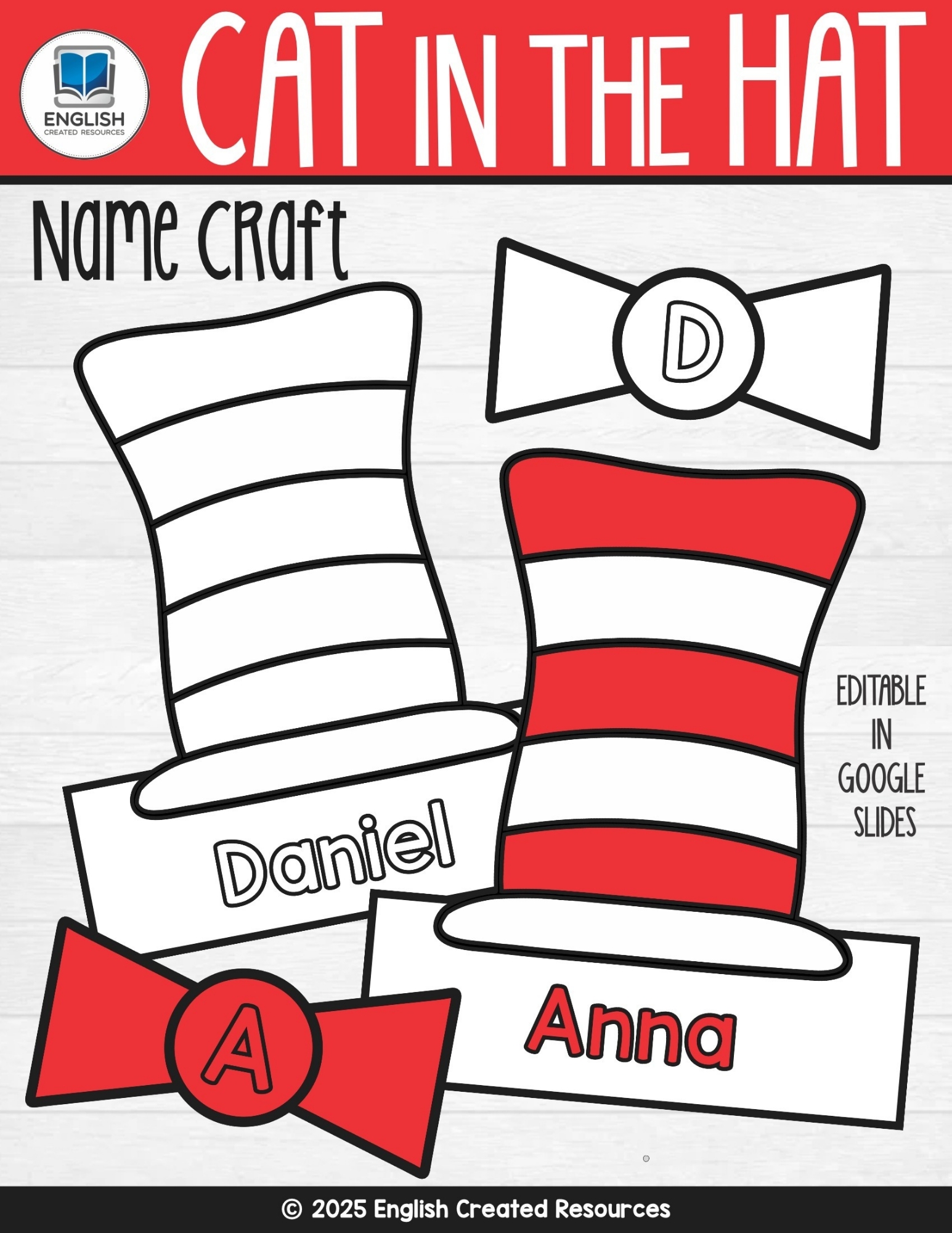 Cat In The Hat Name Craft – English Created Resources