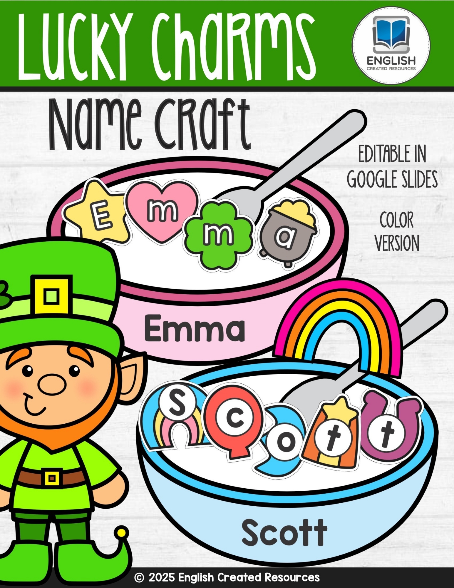 Lucky Charms Name Craft – English Created Resources