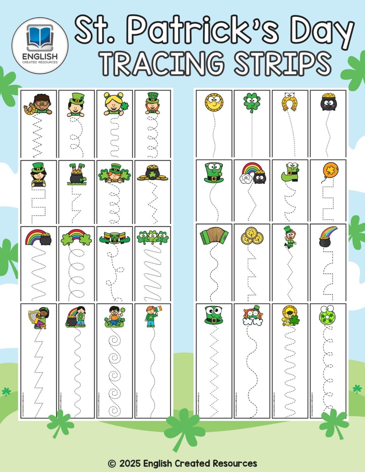 St. Patrick’s Day Tracing Strips – English Created Resources