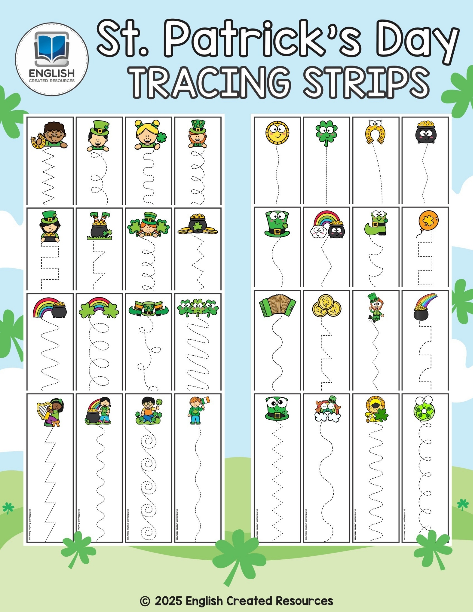 St. Patrick’s Day Tracing Strips – English Created Resources