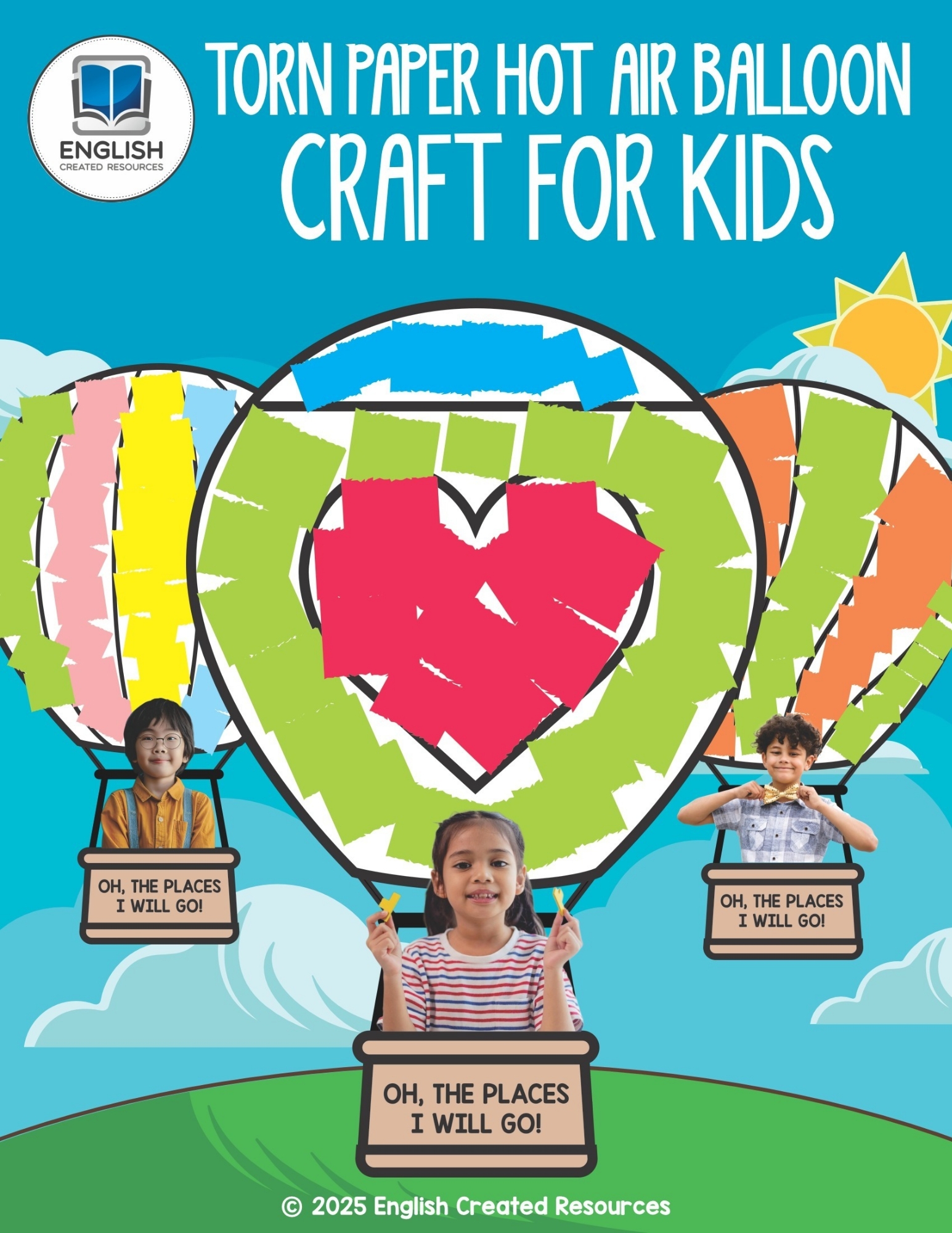 Torn Paper Hot Air Balloon Craft – English Created Resources