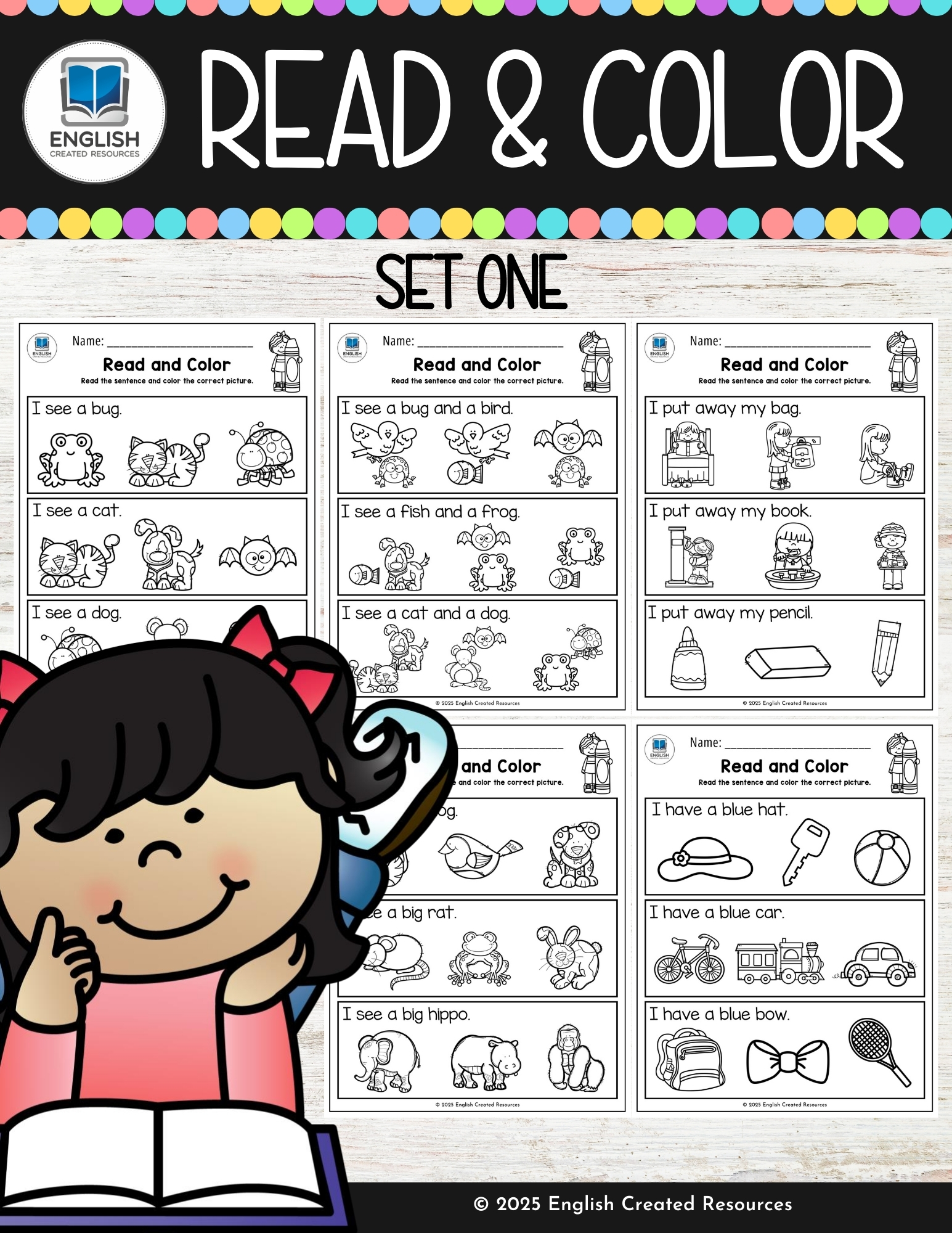 Read And Color Set One – English Created Resources