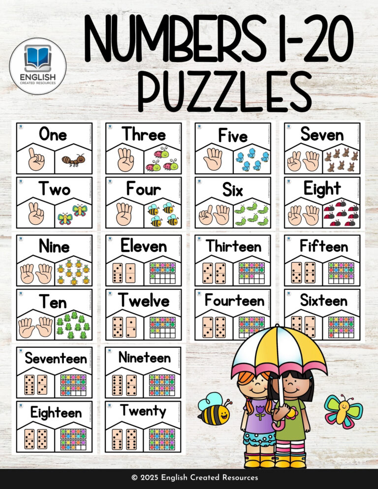 Numbers 1-20 Puzzles – English Created Resources