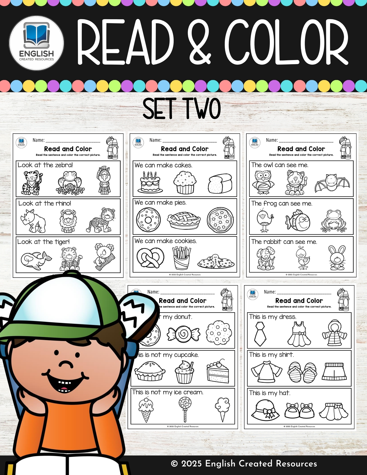 Read And Color Set Two – English Created Resources