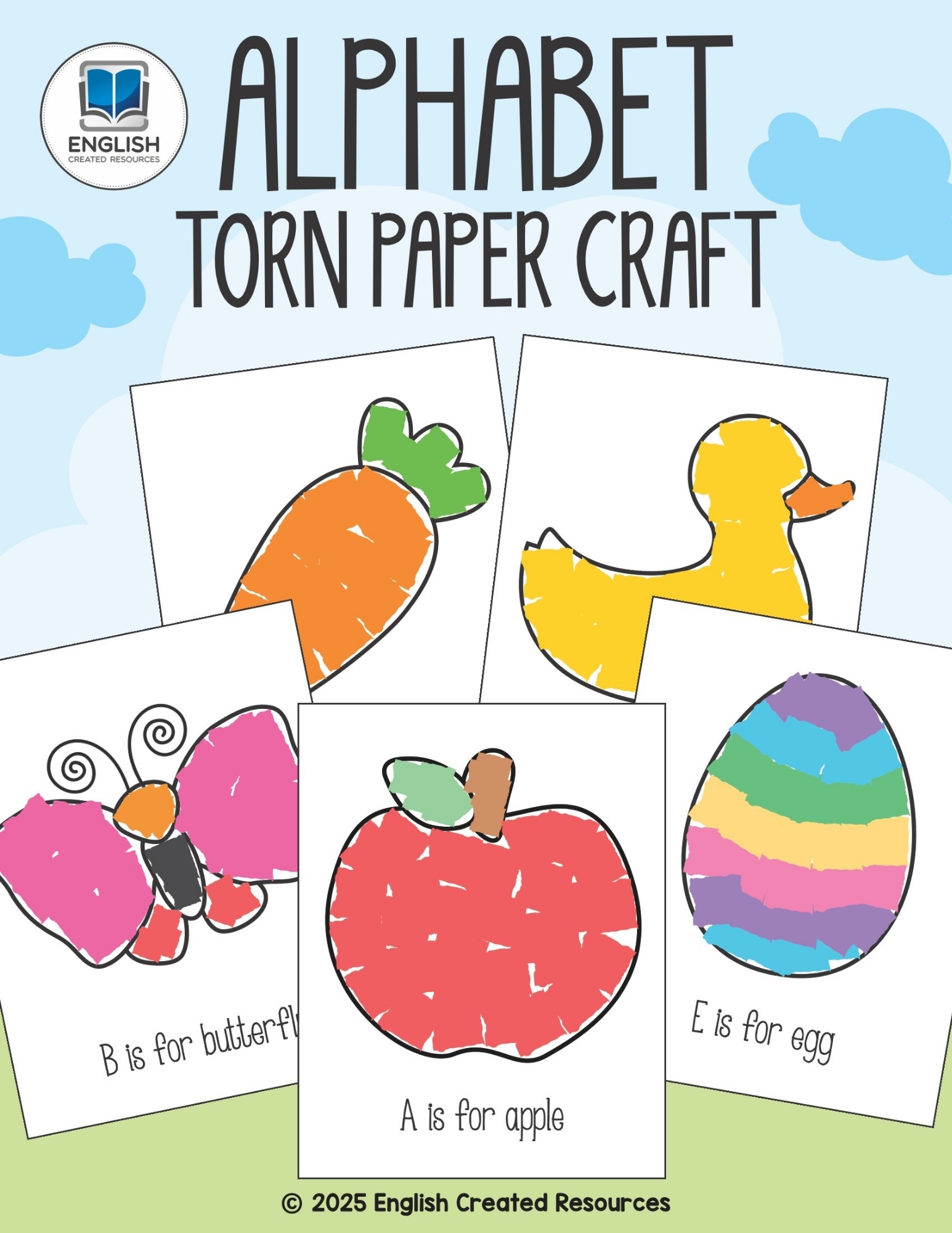 Alphabet Torn Paper Craft – English Created Resources