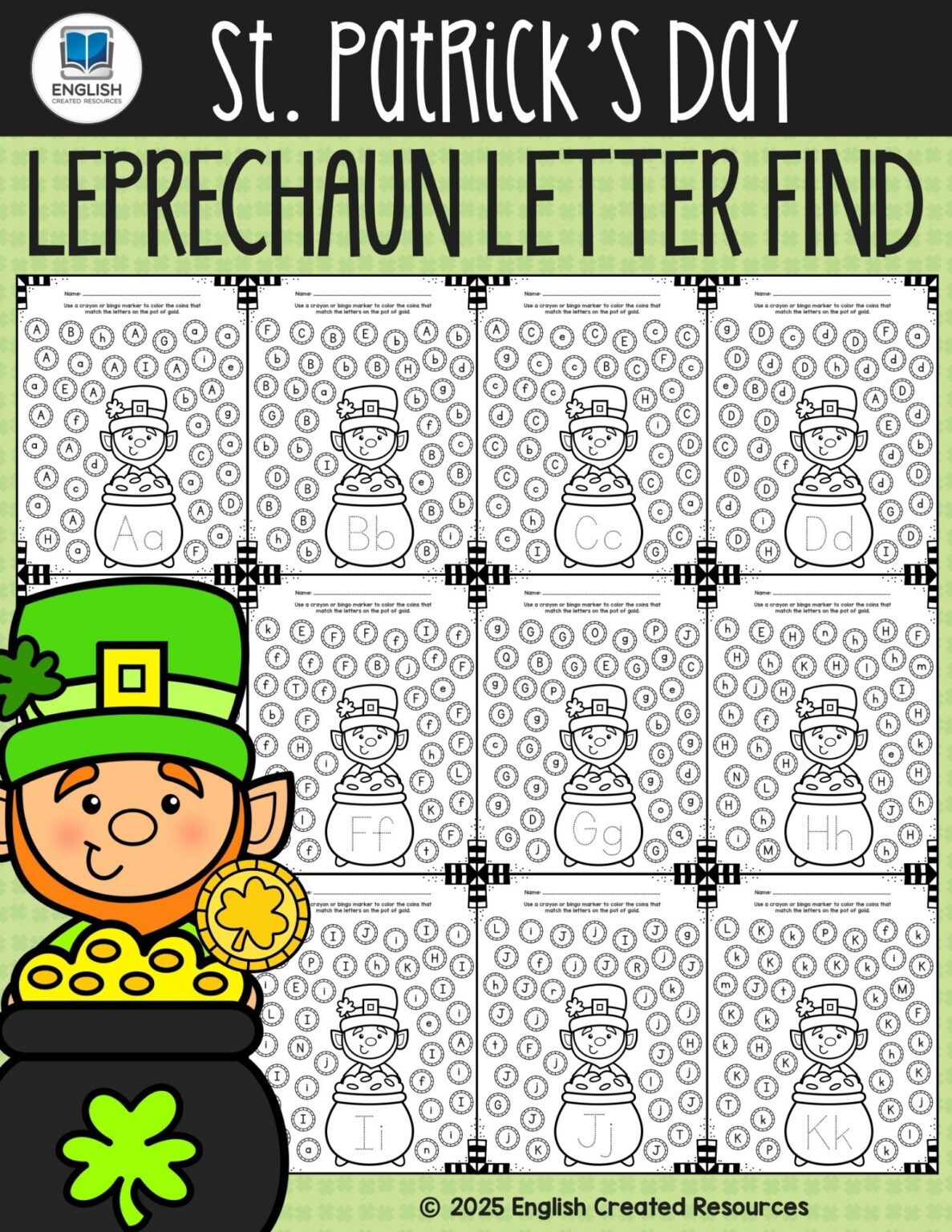 St. Patrick’s Day Leprechaun Letter Find – English Created Resources