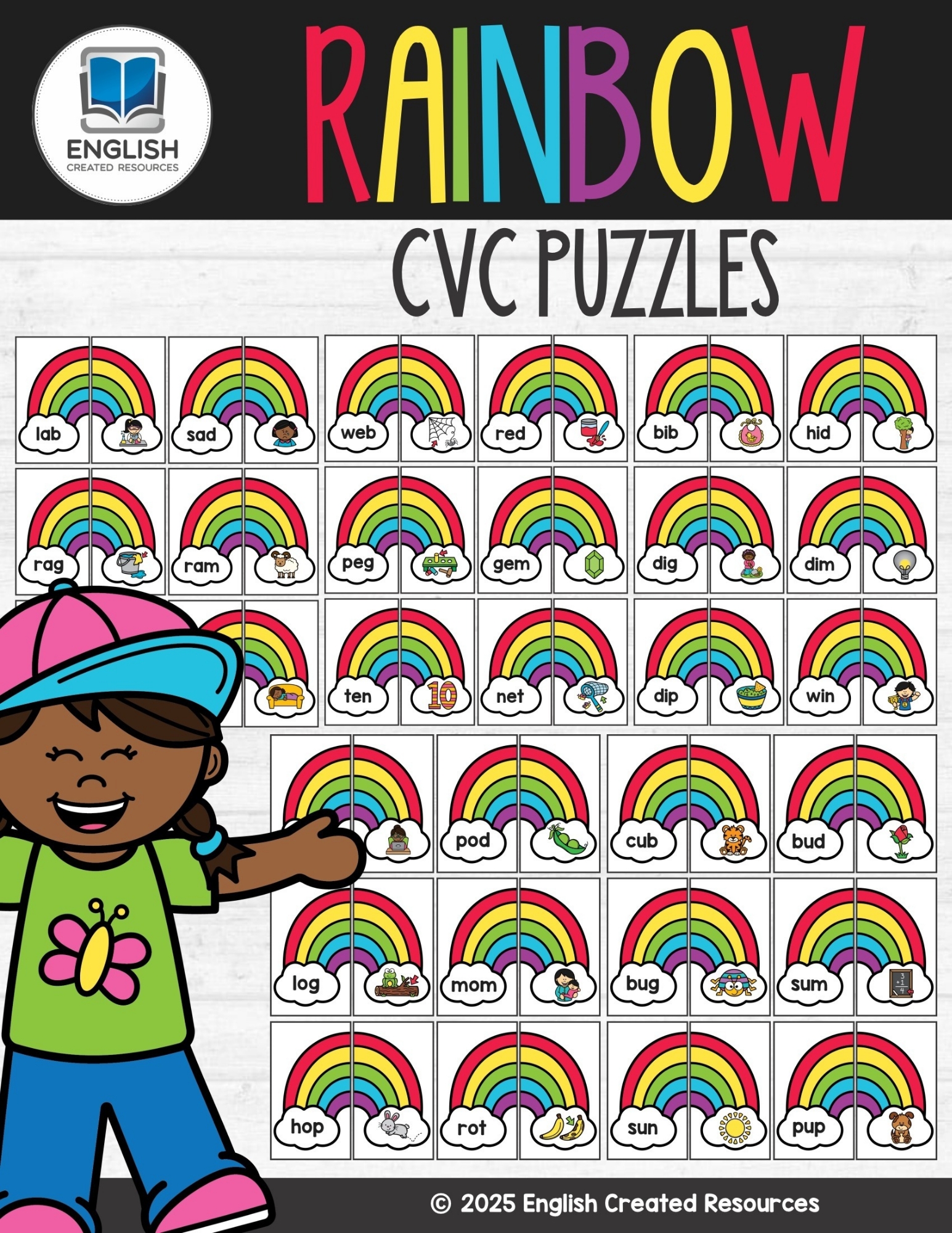 Rainbow CVC Puzzles – English Created Resources