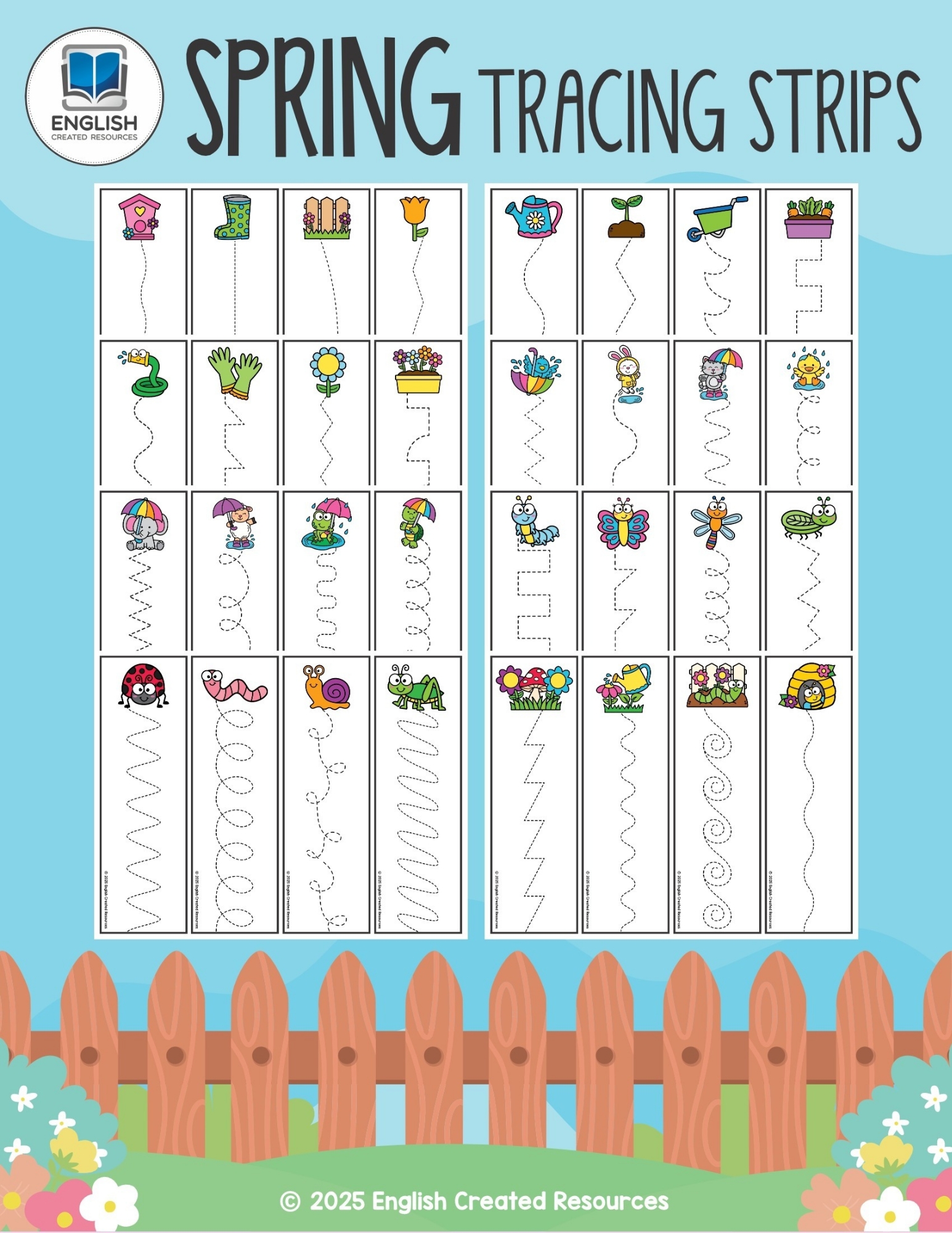 Spring Tracing Strips – English Created Resources