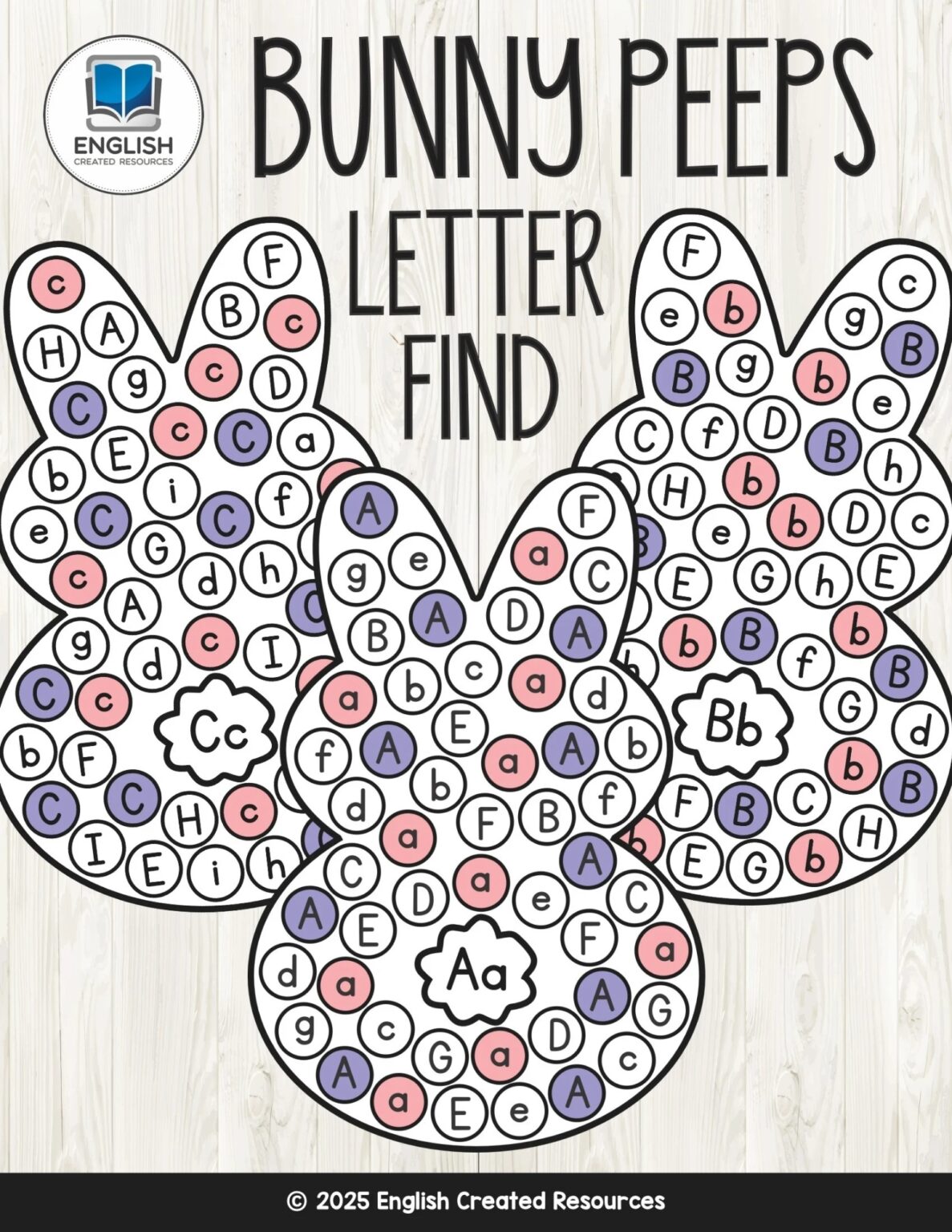 Bunny Peeps Letter Find – English Created Resources