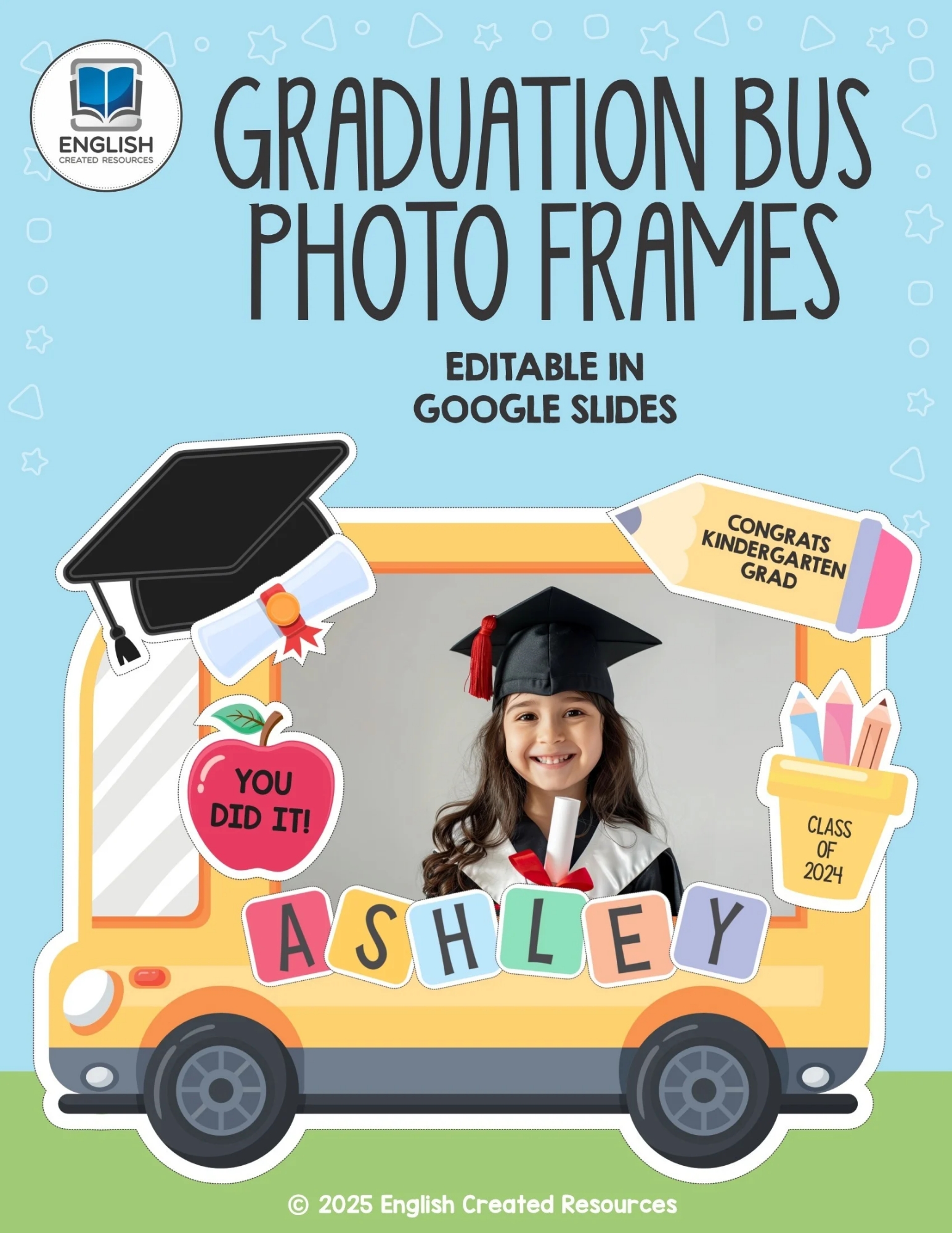 Graduation Bus Photo Frame – English Created Resources