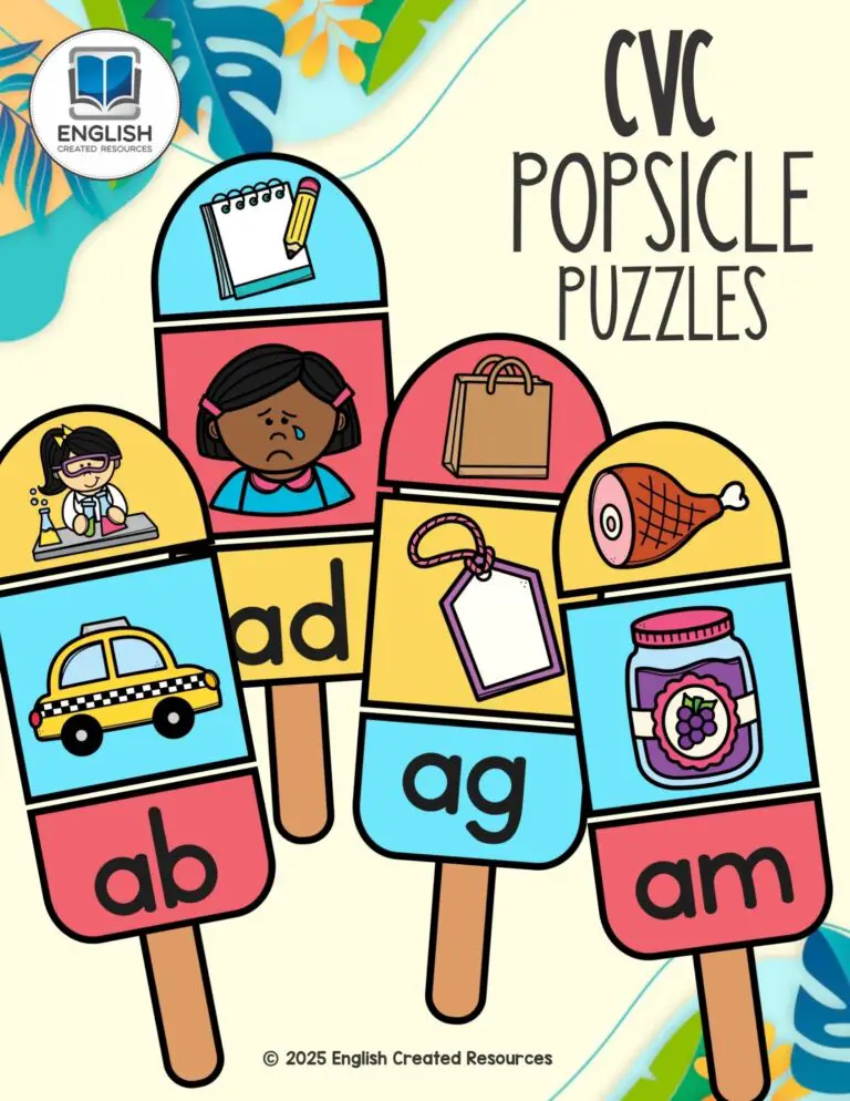 CVC Popsicle Puzzles – English Created Resources
