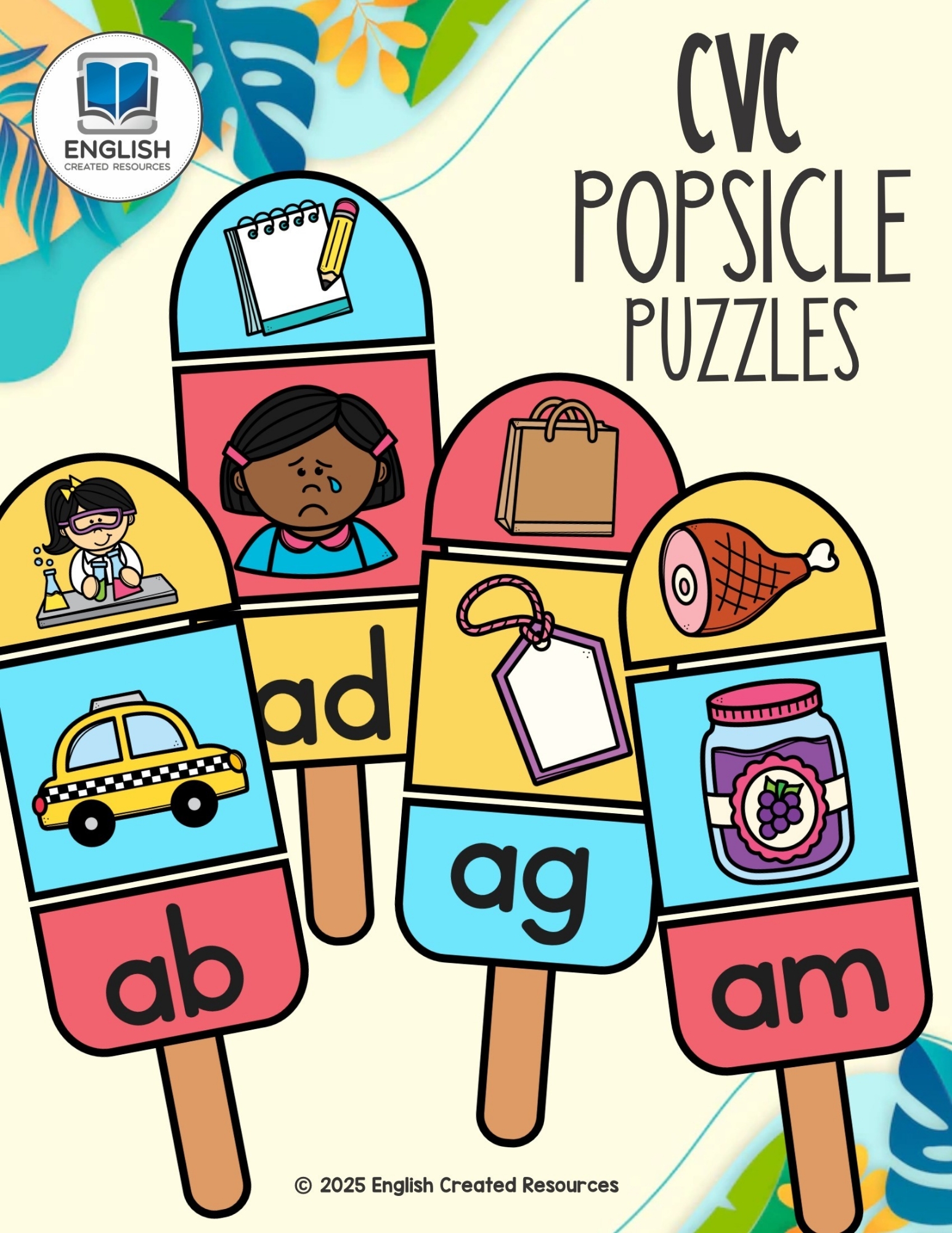 CVC Popsicle Puzzles – English Created Resources